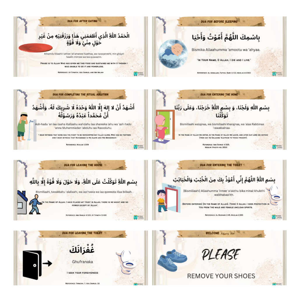 Islamic Dua Sticker - 15 Duas For Home travelling dua ayatul kursi - Kradoretail