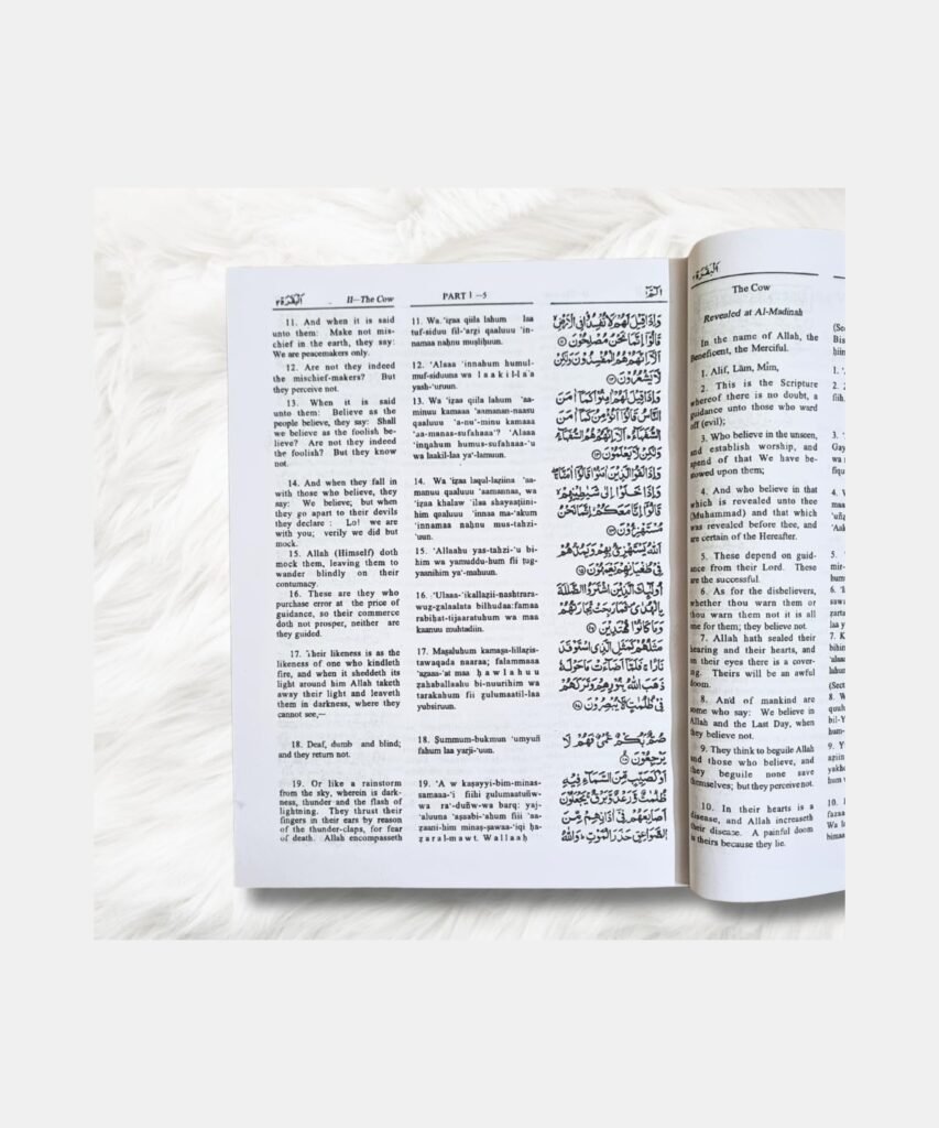Holy Quran Roman script Transliteration Arabic & English Text